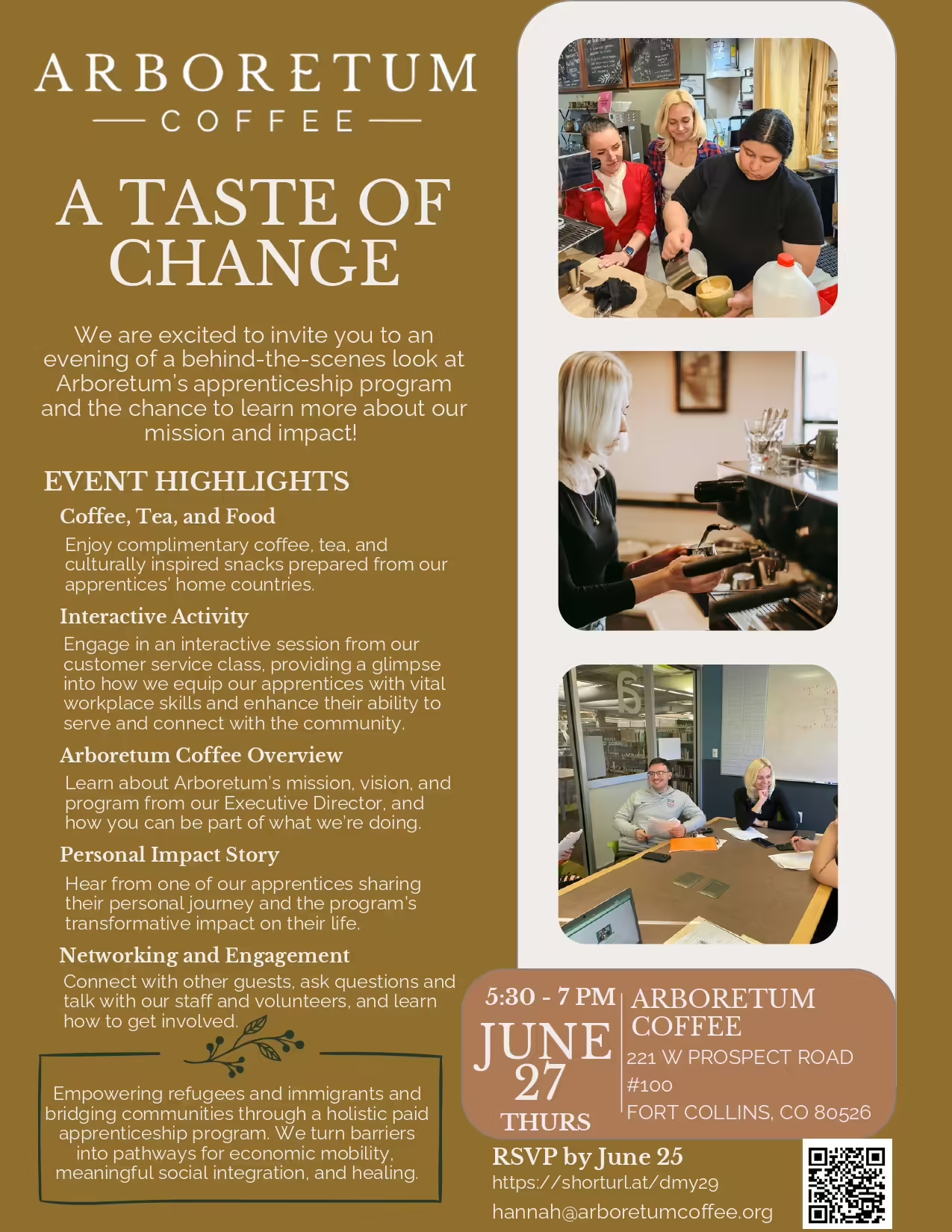 Arboretum Coffee Hosts “A Taste of Change” – An Evening of Community ...